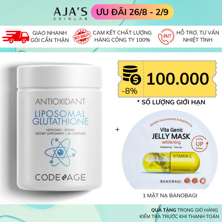 Viên Uống Hỗ Trợ Trắng Da CodeAge Liposomal Glutathione 60 Viên - AJA'S ...