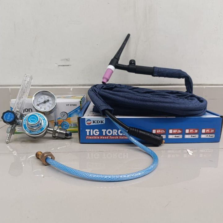 Paket Hemat Stang Las WP17V Argon Tig Torch Set WP17 Rhino Tang Las WP 17 V + SAMATO REGULATOR ...