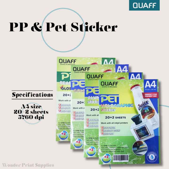 WPS Pearl Sticker or PET Aluminum Sticker A4 Size for Labels and ...