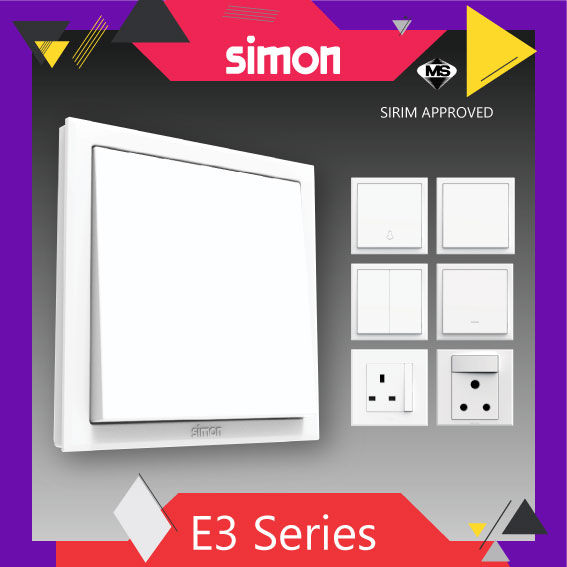 Simon E3 Series (White) Switch / Switches & Socket Outlet E3 2way | Lazada