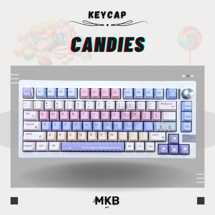 [READY STOCK] Candies PBT Dye Sublimation Cherry Profile Keycap Set for ...
