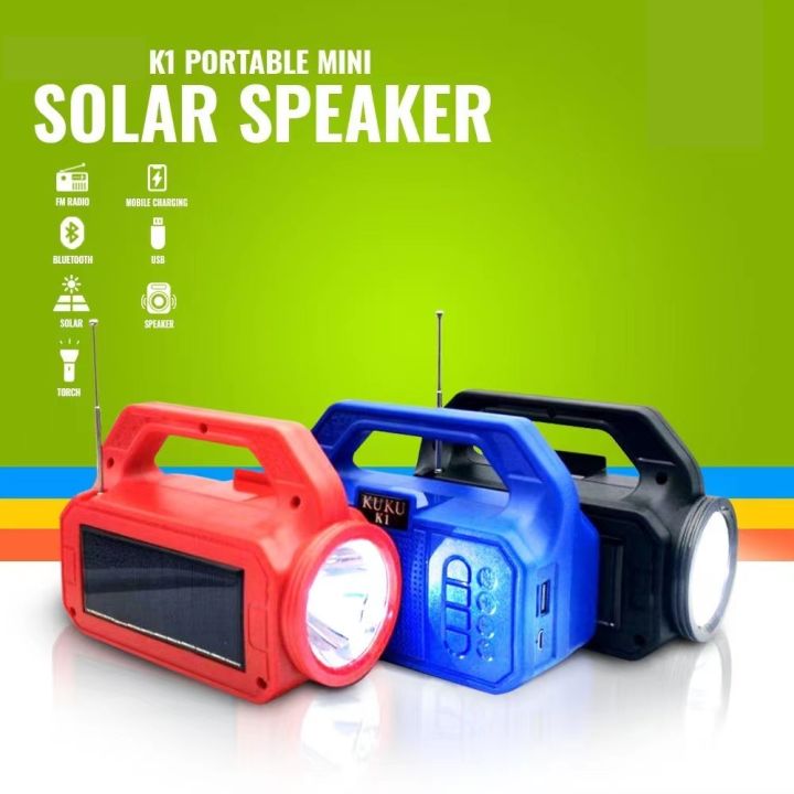 Solar Power Bluetooth Speaker Solar Radio with USB Tf Reader and LED ...
