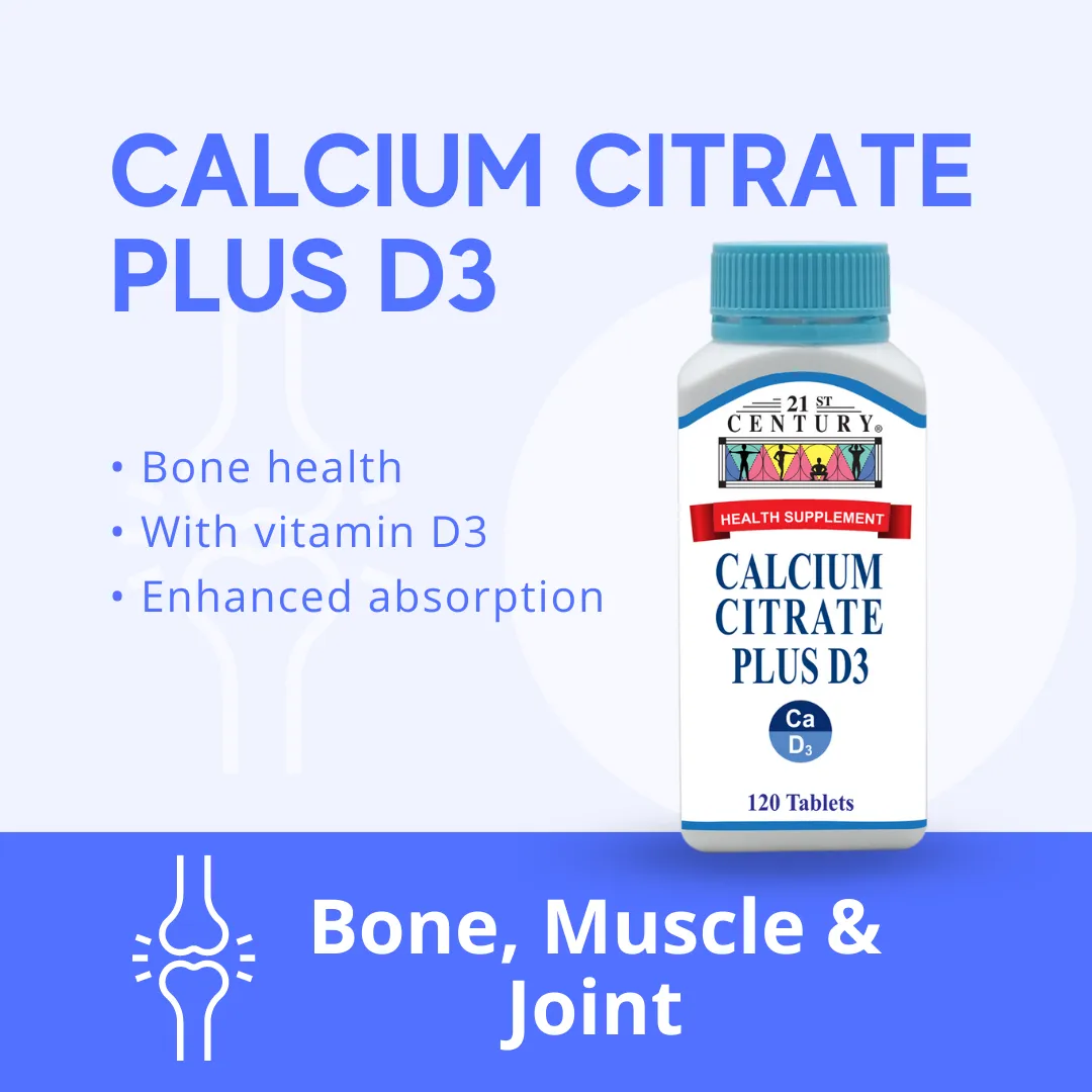 21st Century Calcium Citrate Plus D3 - 120's | Lazada