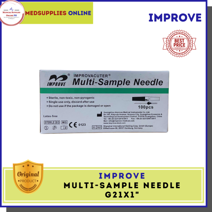 Multi Sample Needle Gauge 21 x 1 (1BOX -100pcs) GREEN IMPROVE | Lazada PH