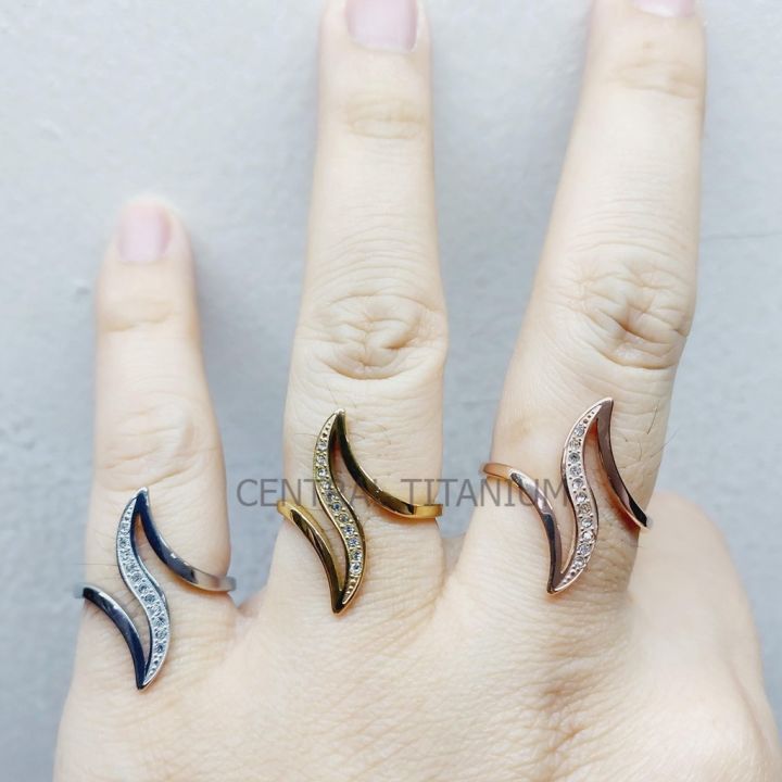 TITANIUM Cincin Z gelombang mata CC014 Rings | Lazada Indonesia