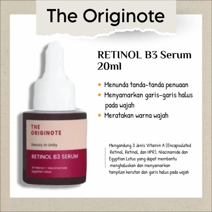 THE ORIGINOTE RETINOL B3 Serum - Serum Anti Aging [ SERUM LIST MERAH ...