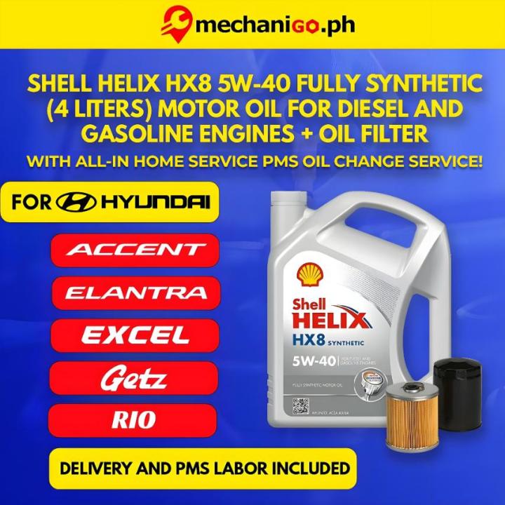 SHELL HELIX HX8 5W-40 (4 Liters) Fully Synthetic Genuine ENGINE OIL for ...
