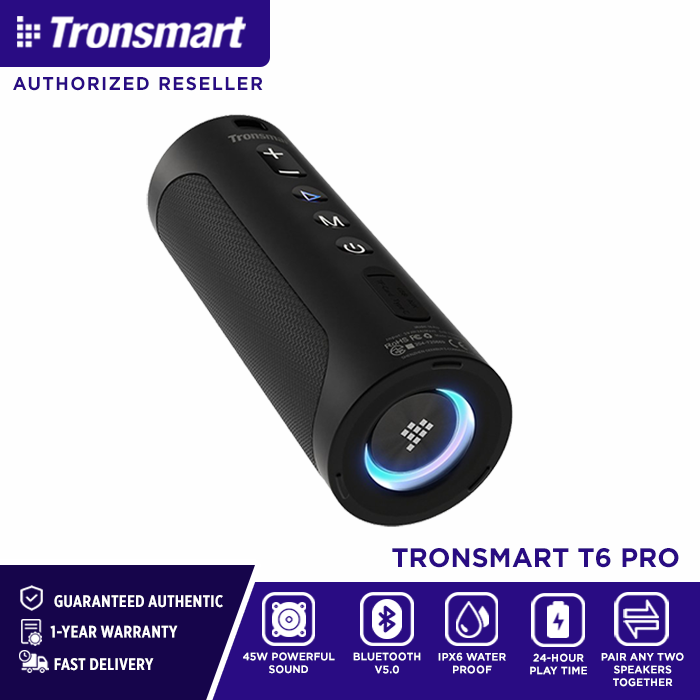 Tronsmart T6 Pro 45W Bluetooth Speaker IPX6 Waterproof RGB Lighting ...