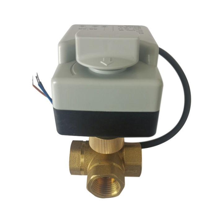 (WUSG) Air Conditioning Electric Actuator Ball Valve AC220V DN15 Three ...