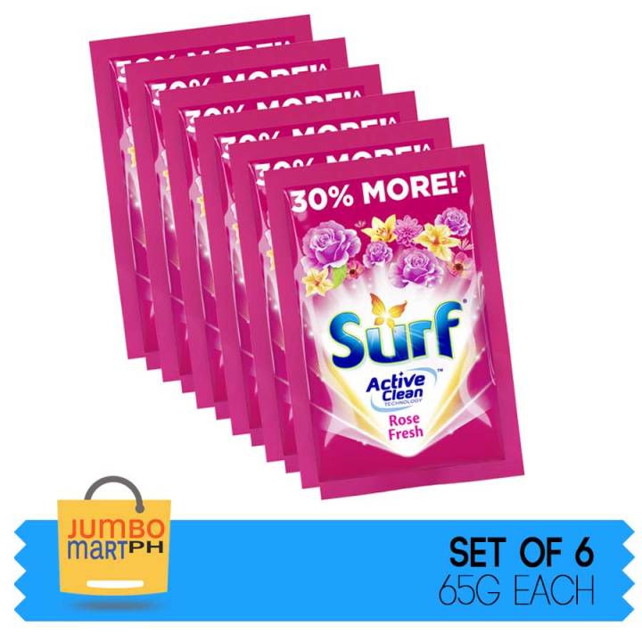 SURF POWDER DETERGENT ROSE FRESH SACHET / 65G / SET OF 6 | Lazada PH
