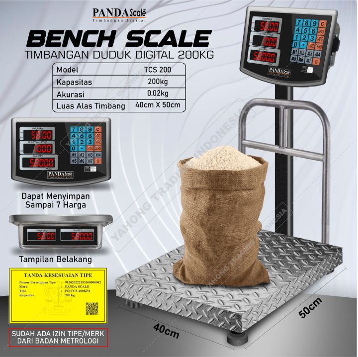 Timbangan Barang Digital 200kg / Bench Scale 40cm x 50cm + PAGAR PANDA ...