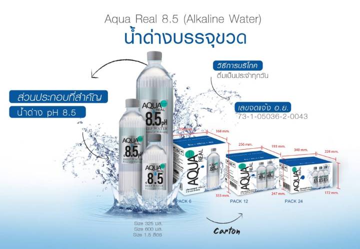 น้ำดื่ม AQUA REAL pH.8.5 | Lazada.co.th