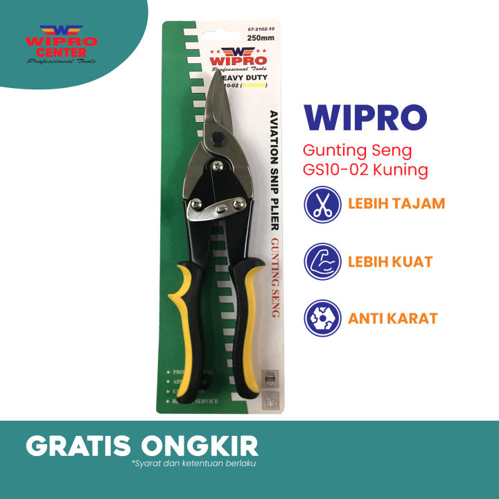 Wipro GS10-02 Gunting Baja Ringan 10" LURUS / Gunting Seng Gunting Holo ...