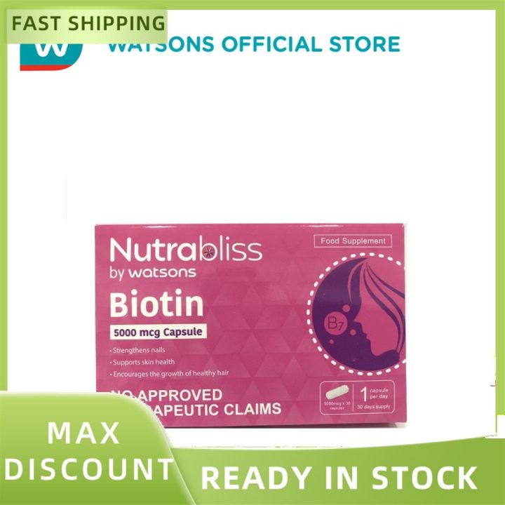 NUTRABLISS BY WATSONS Biotin 5000mcg Capsule (Sold per capsule) | Lazada PH
