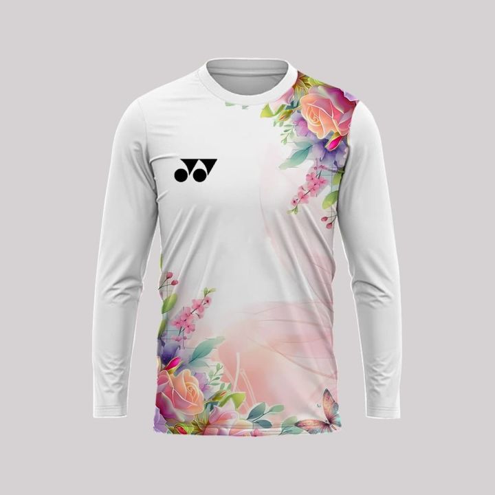 YONEX Badminton Jerseys Lengan Panjang, Corak Cetak Bunga Kualiti ...