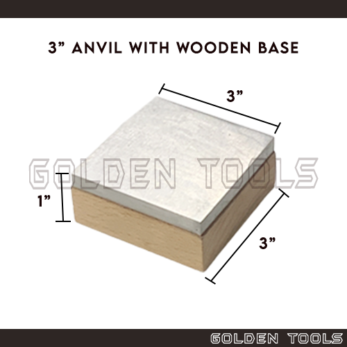 3" Anvil Steel Dapping Block With Wooden Base Casting DIY Art Crafting ...