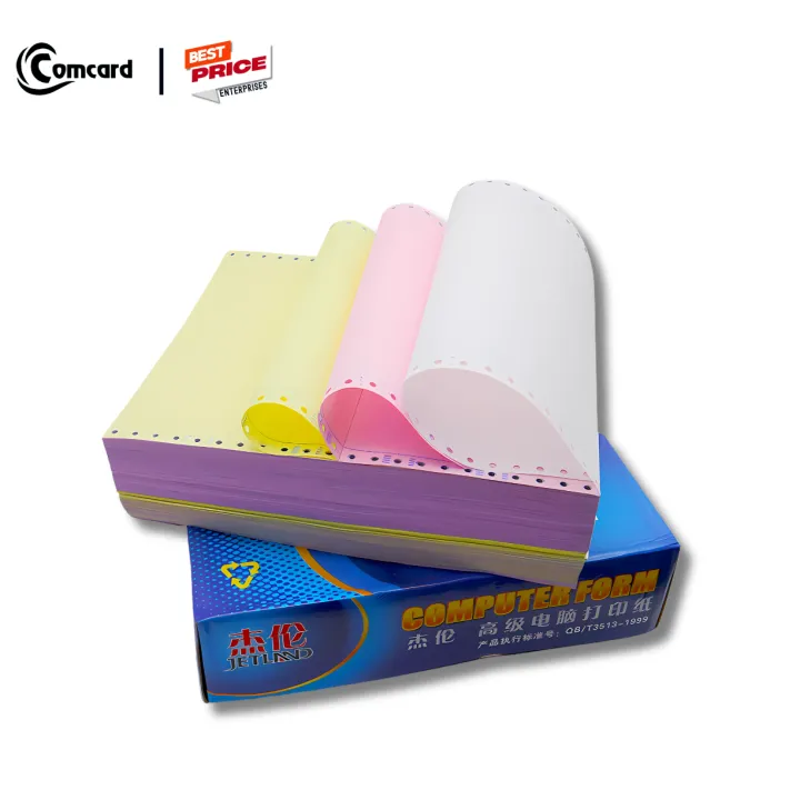 3 Ply Carbonless Continuous Computer Form 9.5 x 5.5 inches Tear off ...