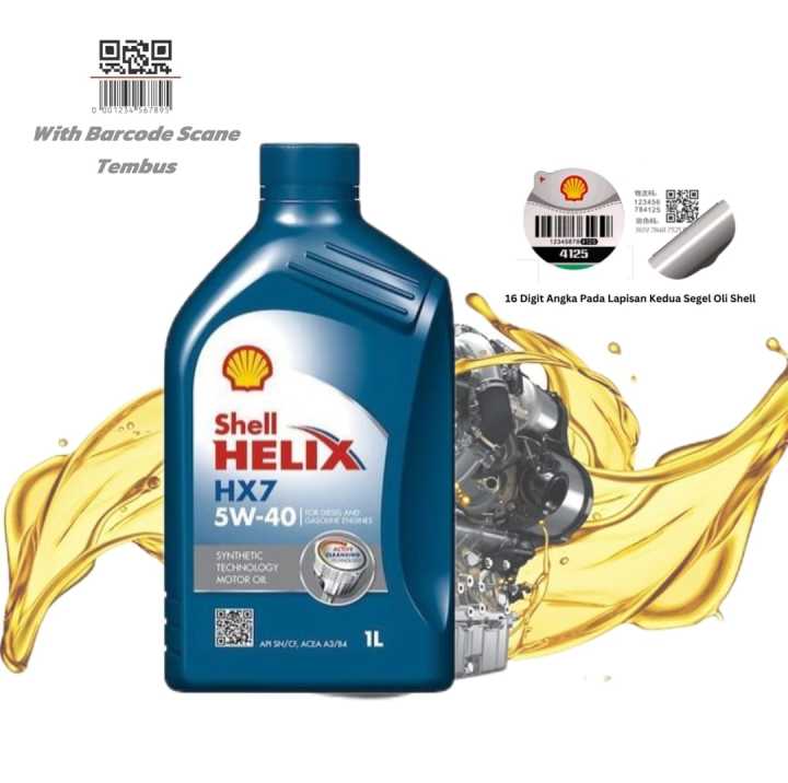 SHELL HELIX HX7 HX-7 SAE 5W-40 5W40 (1L) | Lazada Indonesia