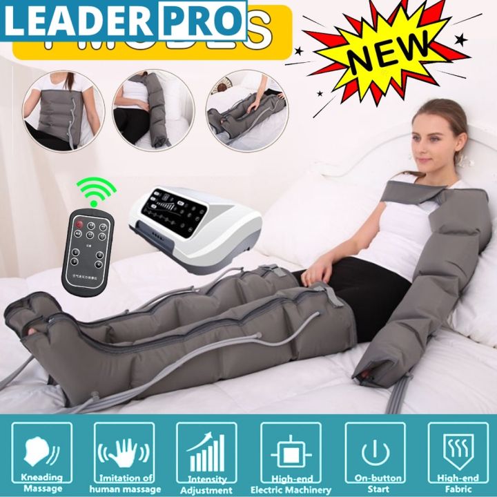 4 Air Chambers Leg Compression Massager Smart Vibration Infrared ...