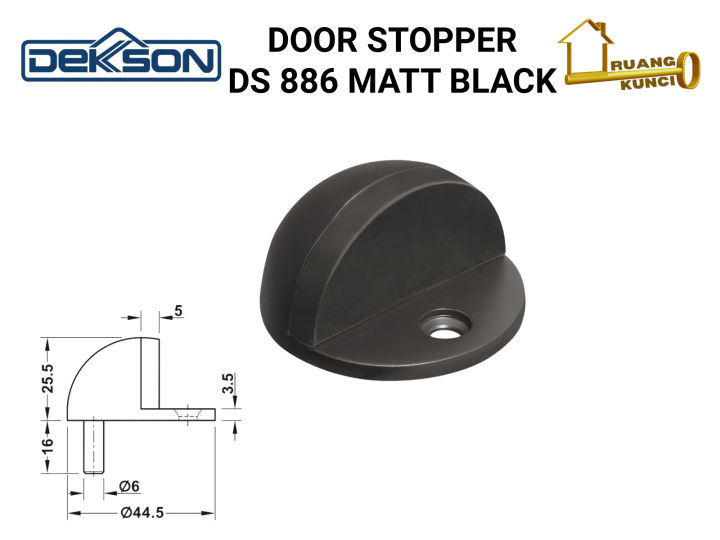 Door Stopper Karet KeongPenahan Pintu Karet Dekkson DS 886 Matt Black ...