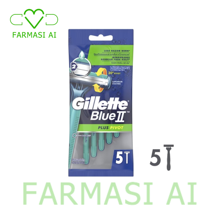 Gillette Blue II Plus Pivot Disposable Razor 5s | Lazada