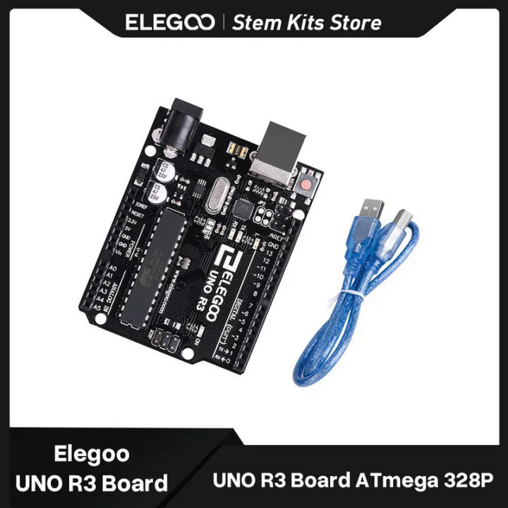 EO UNO บอร์ด R3 ATmega328P พร้อมสาย USB (เข้ากันได้กับ Arduino) สำหรับ ...