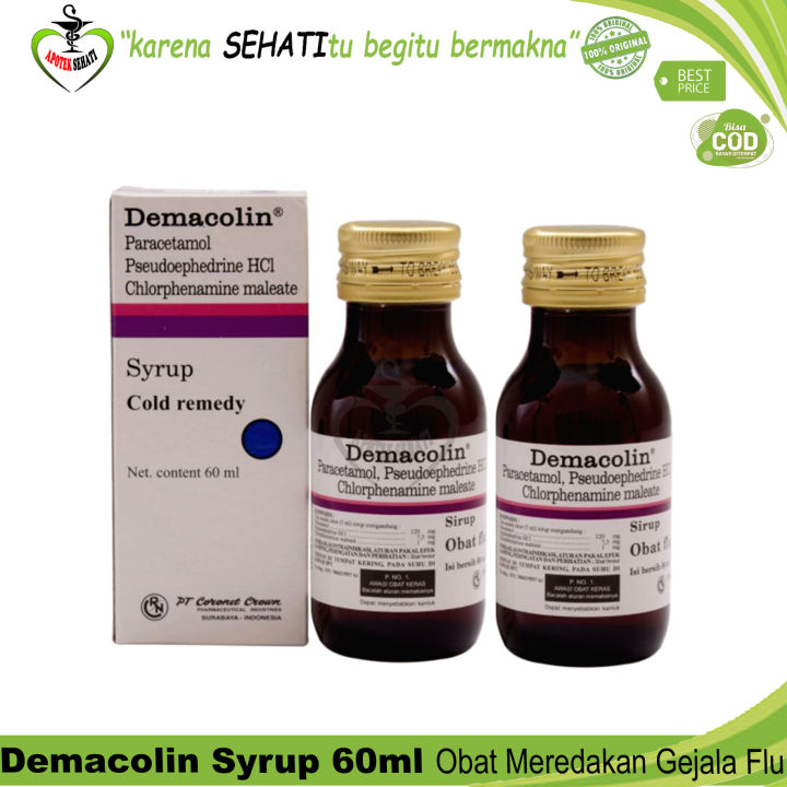 Demacolin Syrup 60 ml Obat Flu Hidung Tersumbat Demam dan Meriang ...
