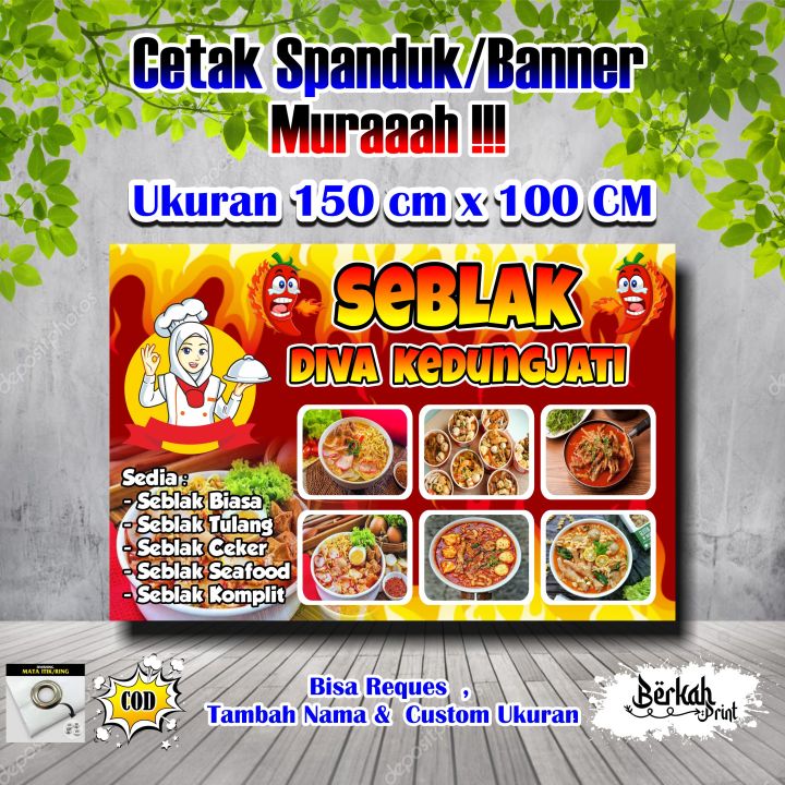 Spanduk Banner Warung Seblak ukuran 150 cm x 100 cm | Lazada Indonesia