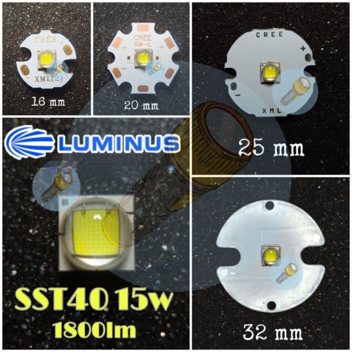 (6500K) Led siêu sáng Luminus SST-40 SST40 15W 1800lm sáng hơn XML2 XML ...