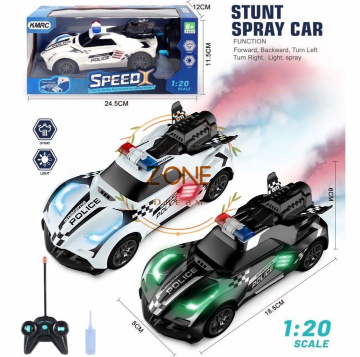 RC CAR SPRAY MIST REMOTE CONTROL POLICE TOY CAR | Lazada PH