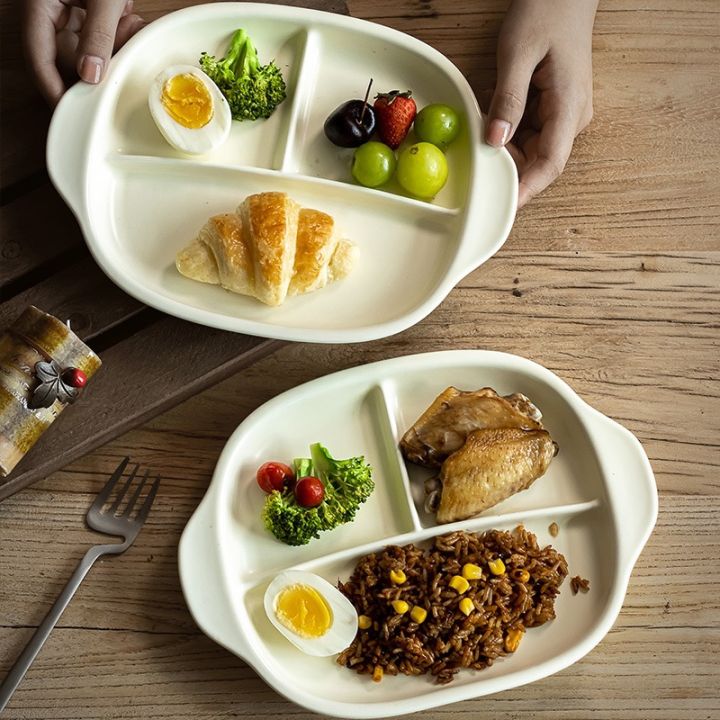Kitchen Plus Ceramic Healthy Eating Square or Round Divided Dinner ...