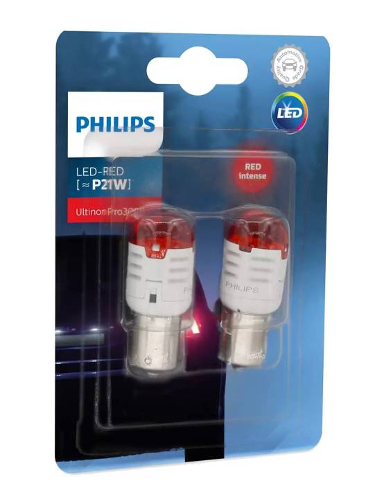 PHILIPS P21W LED (RED) หลอดท้าย ไฟเบรค Ultinon Pro3000 ไฟสัญญาณ LED (1 ...