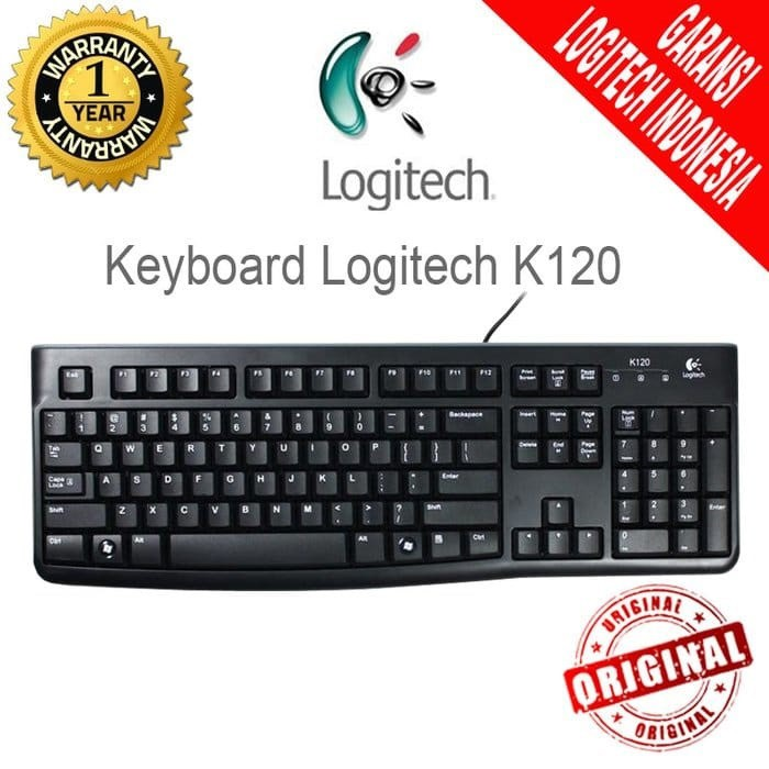 Logitech Original Keyboard K120 Plug and Play USB Keyboard untuk ...