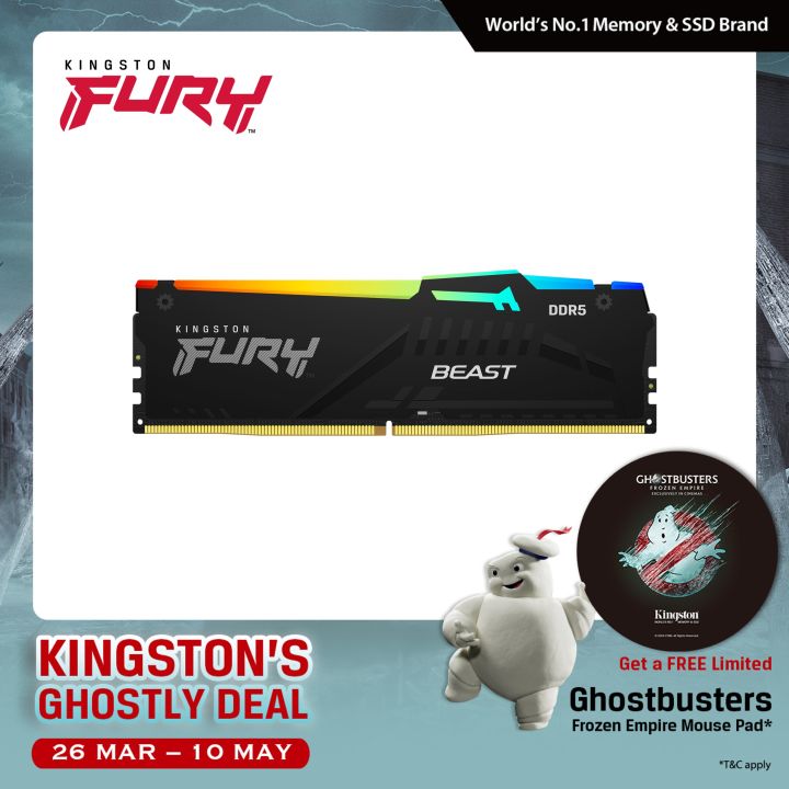 Kingston FURY Beast RGB 32GB 5200MT/s DDR5 CL40 DIMM Desktop Memory (KF552C40BBA-32) | Lazada