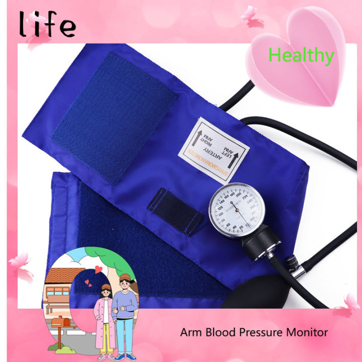 Medical Blue Blood Pressure Monitor BP Cuff Manometer Upper Arm Aneroid ...