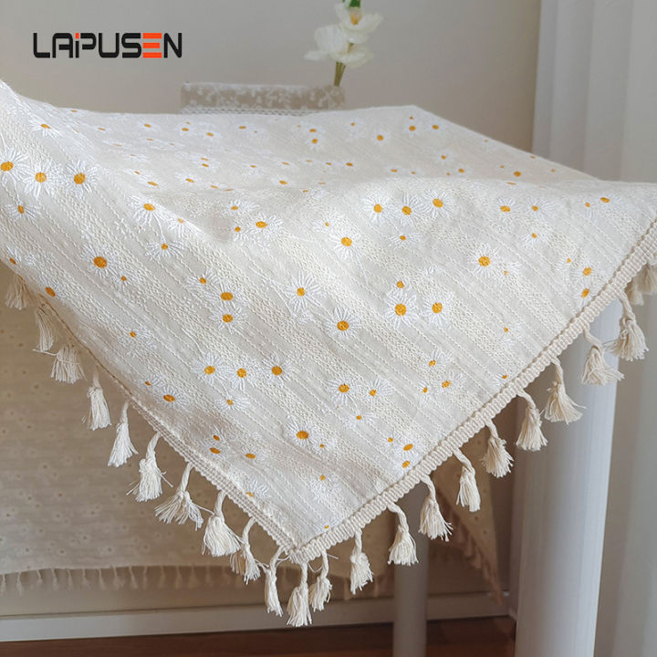 Cotton and linen small fresh background cloth, TV cabinet cover cloth ...