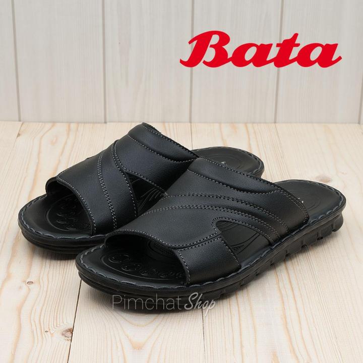 Bata รองเท้าแตะผู้ชายบาจา แบบสวม สีดำ 8616305 | Lazada.co.th