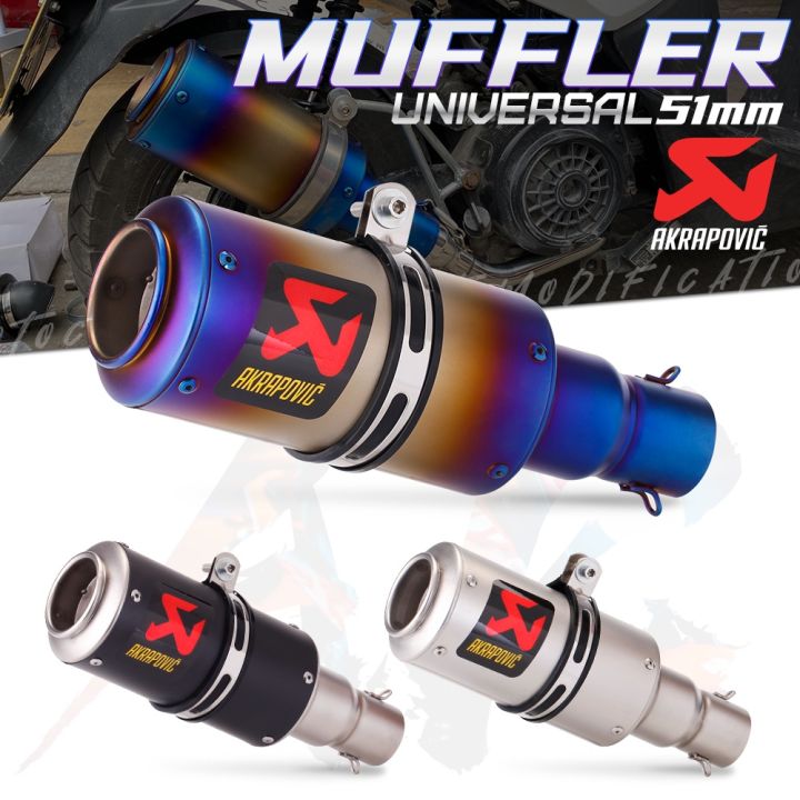 otorcycle Exhaust Pipe Muffler Inlet 51mm 60mm Akrapovic Exhaust ...