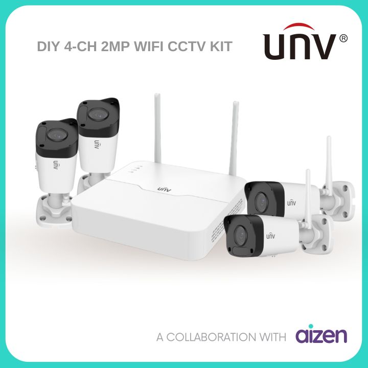 UNV DIY 2MP 4-CH/8-CH WIFI CCTV KIT, Complete CCTV System with 2MP Mini ...