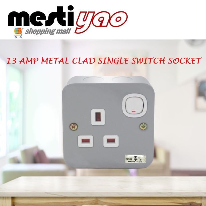 13 Amp Metal Clad Single Switched Socket Outlet SIRIM Approved 8119 ...