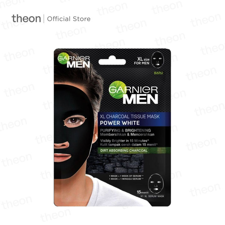 Garnier Men Power White XL Charcoal Sheet Mask #Purifying & Brightening ...