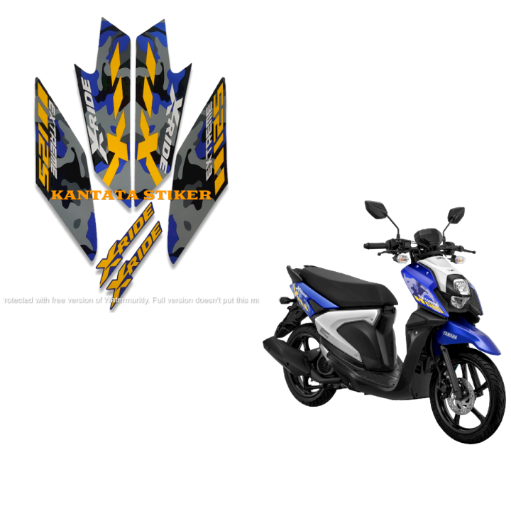 STIKER STRIPING LIS LES BODY MOTOR YAMAHA X RIDE 2022 BIRU STANDAR FULL ...