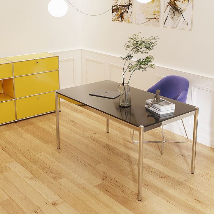 Ins antique desk computer desk USM office desk design Bauhaus stainless ...