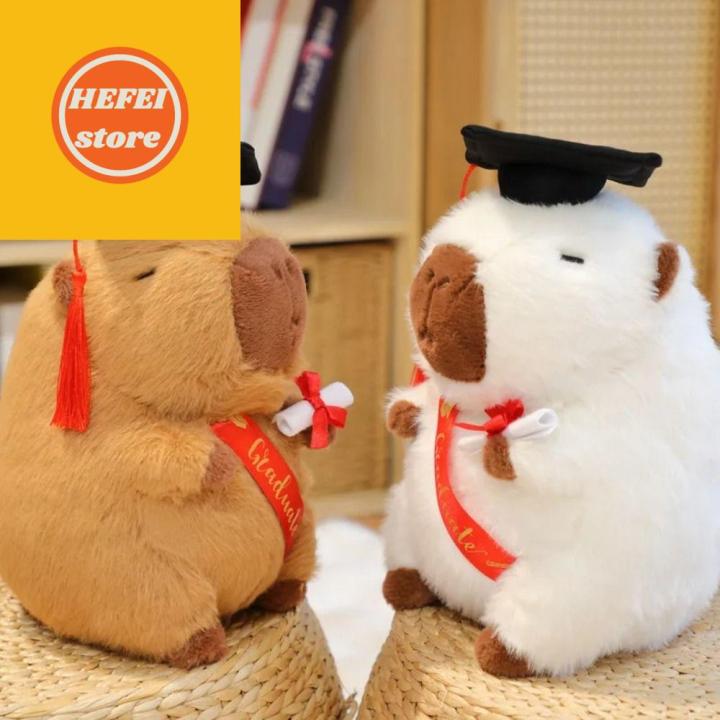 HEFEI Soft Graduation Capybara Plush toy Pink Creative Capibara Car ...