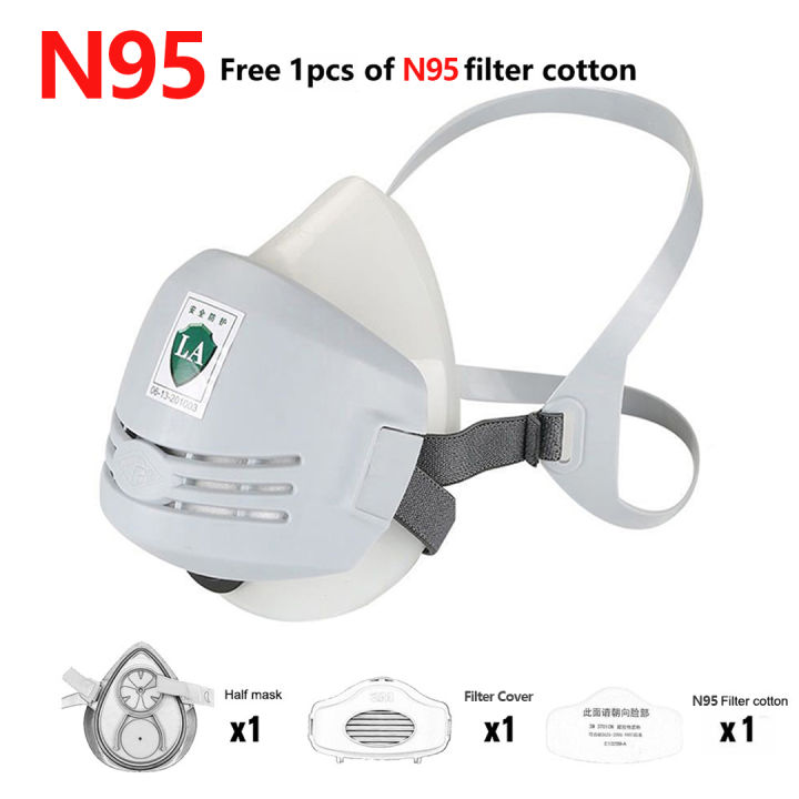 【Ready Stock】3200 masks 3 in 1 Gas Masks 3M 3701CN Filter Cotton Half Face Dust-proof Face Masks ...