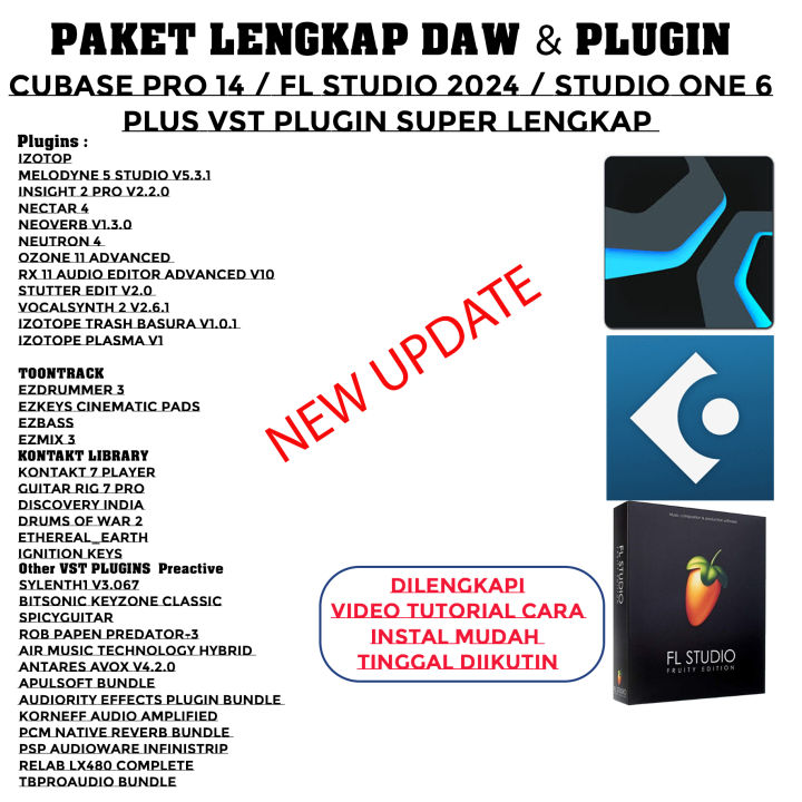 Cubase 14 / Studio One 6 / FL Studio 24 Plus Plugin Super Lengkap ...