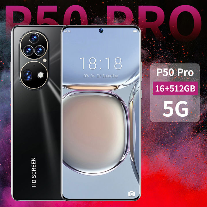 7.3 นิ้วหน้าจอขนาดใหญ่ P50 Pro โทรศัพท์มือถือ 6 + 512GB การจดจำใบหน้า ...