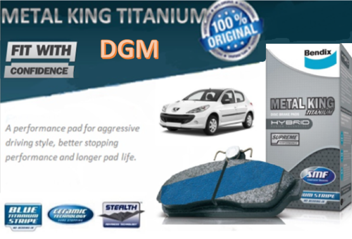 Bendix Metal King Titanium Disc Brake Pad Front (DB1757MKT) - Peugeot 206 | Lazada