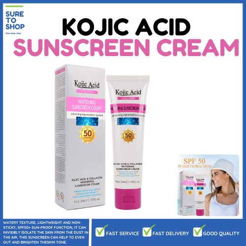 Kojic Acid collagen Whitening UV Sunscreen Cream Concealer Isolation ...