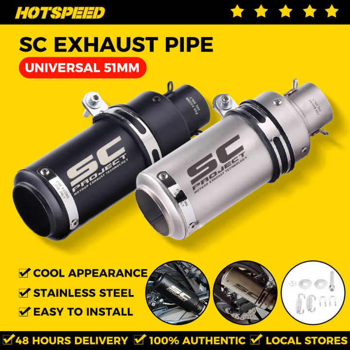 Hotspeed Sc Muffler Tailpipe For Motorcycle Exhaust Open Pipe Universal